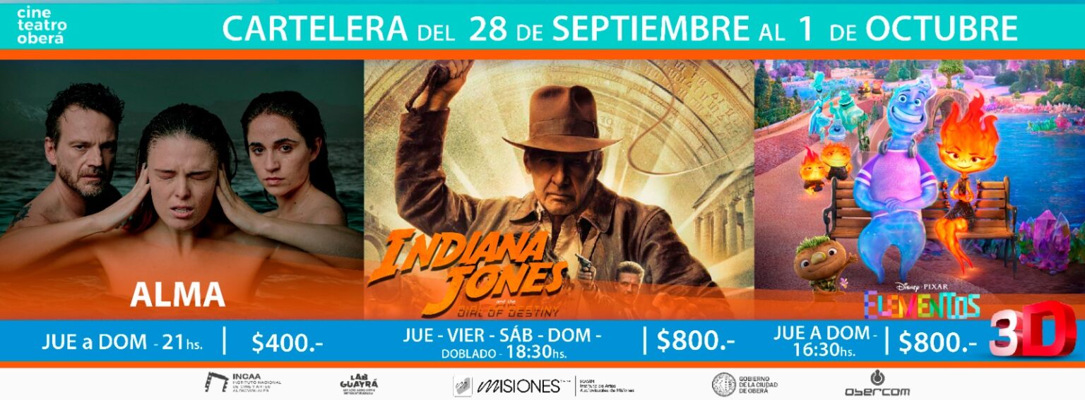 Nueva cartelera y última semana de Elementos e Indiana Jones en el Cine ...