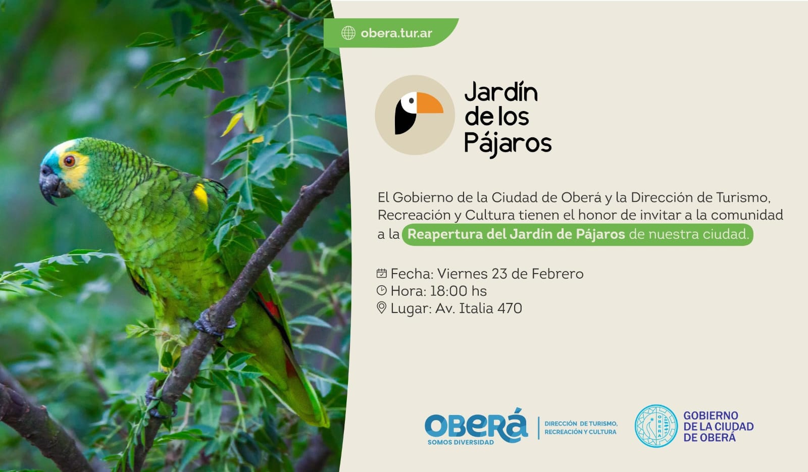 Redescubrí el Jardín de los Pájaros - Oberá
